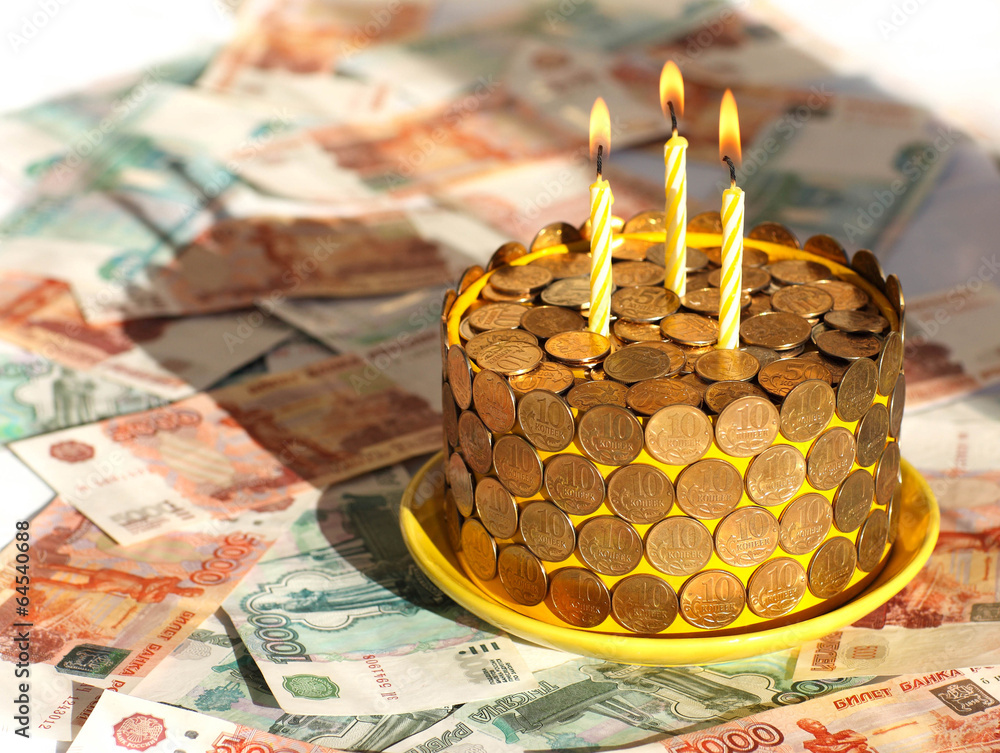 Coins cake Stock Photo | Adobe Stock