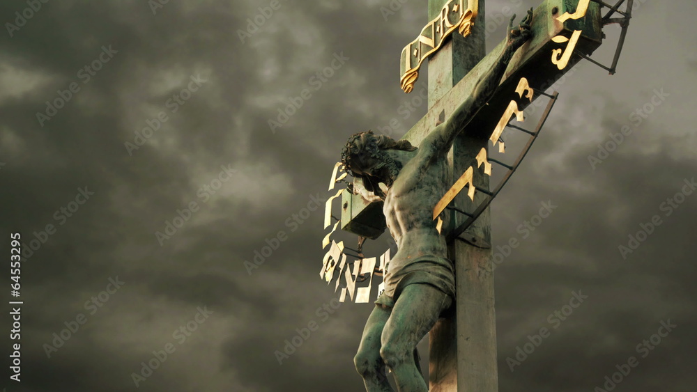 The Crucifixion. Christian cross with Jesus Christ crucified vídeo de Stock | Adobe Stock