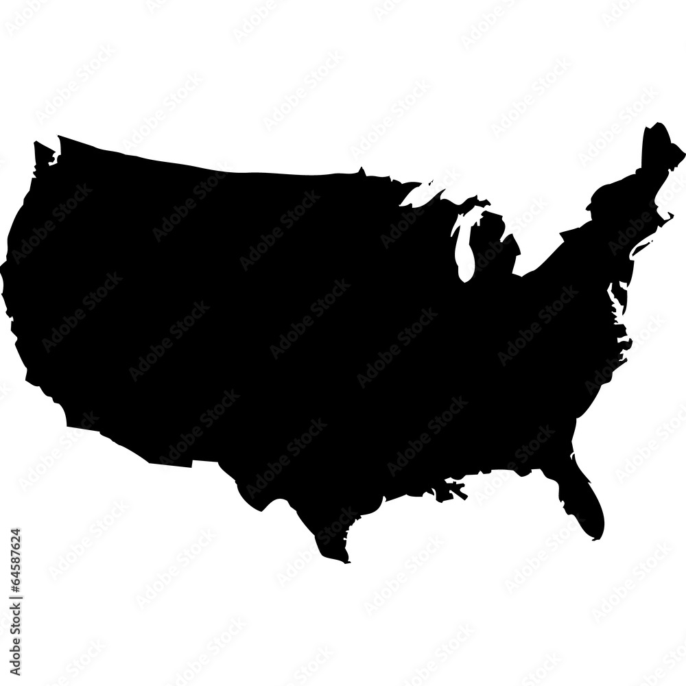 High detailed vector map - United States. Stock Vector | Adobe Stock