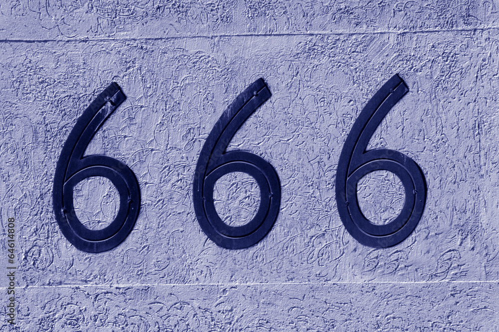 Number 666 sign and symbol Stock Photo | Adobe Stock