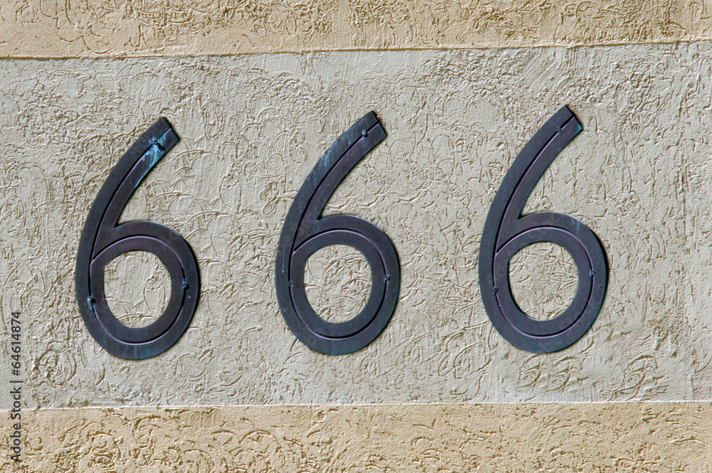 Number 666 sign and symbol Stock Photo | Adobe Stock