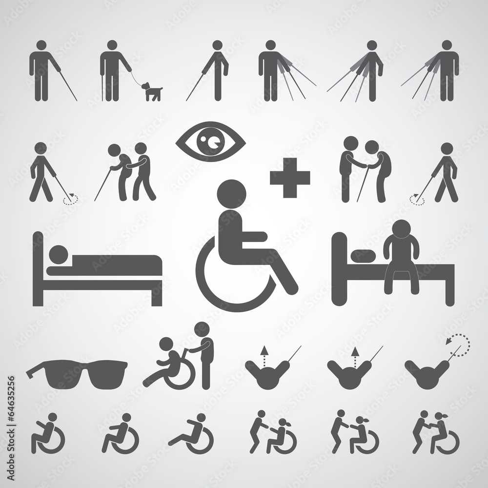 patient blind disabled and old man symbol Stock Vector | Adobe Stock