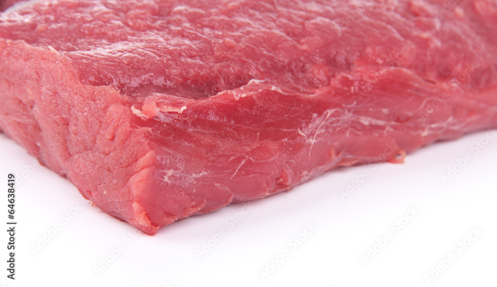 Raw beef meat isolated on white Stock Photo | Adobe Stock