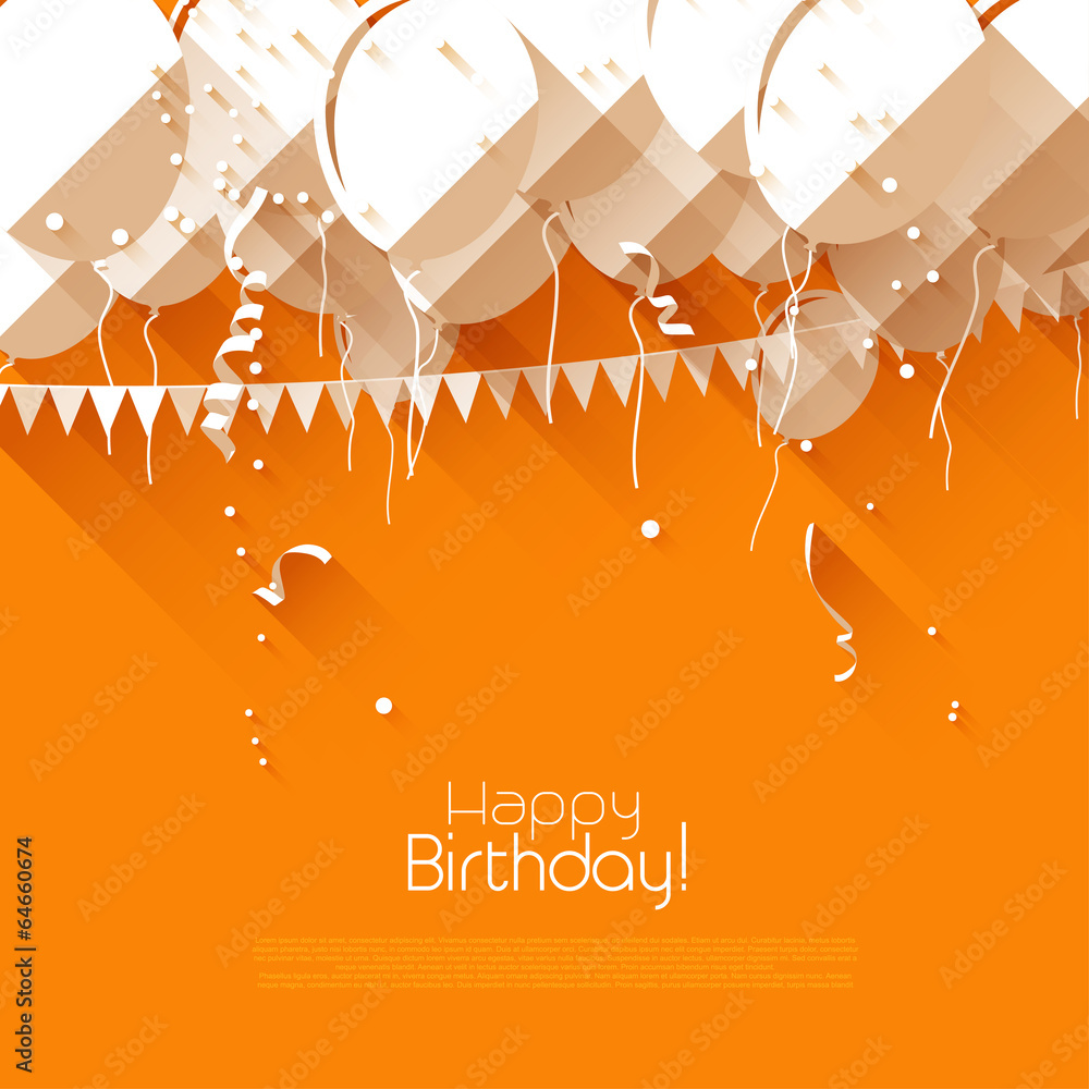 Colorful birthday background in flat design style Stock Vector | Adobe ...