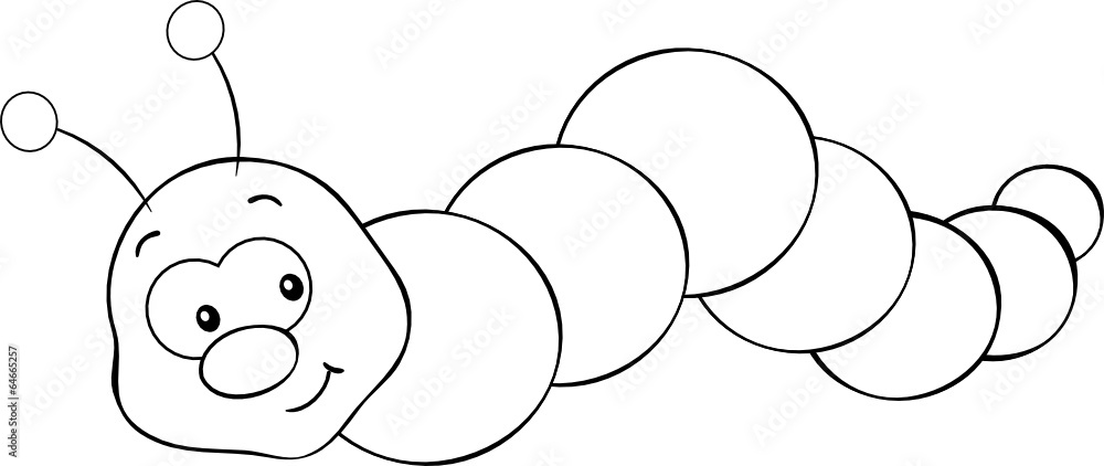 kriechende Raupe Ausmalbild Stock-Vektorgrafik | Adobe Stock