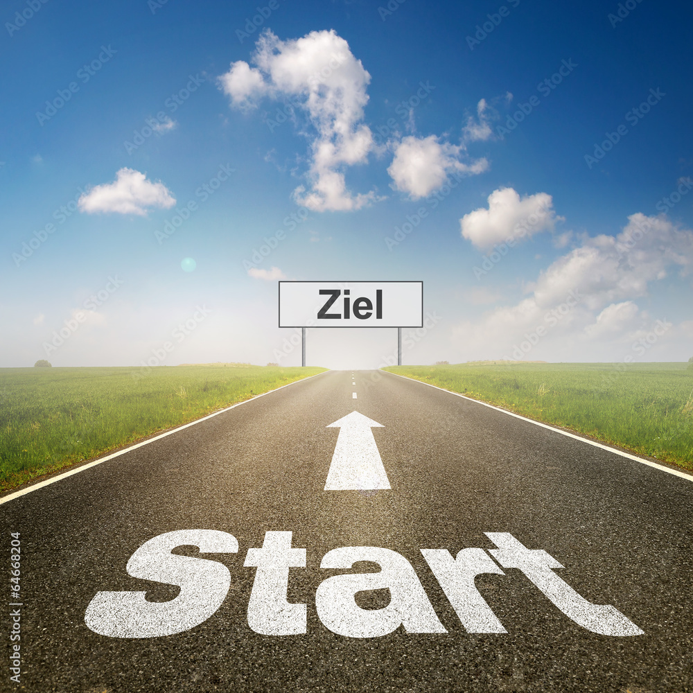 Straße mit Start - Ziel Stock-Foto | Adobe Stock