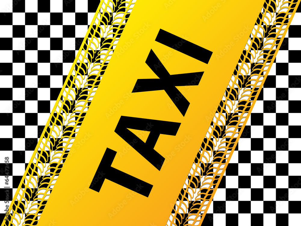 Checkered taxi background with tire treads and shadows Stock Vector ...