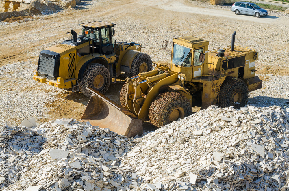 Bagger im Steinbruch Stock Photo | Adobe Stock