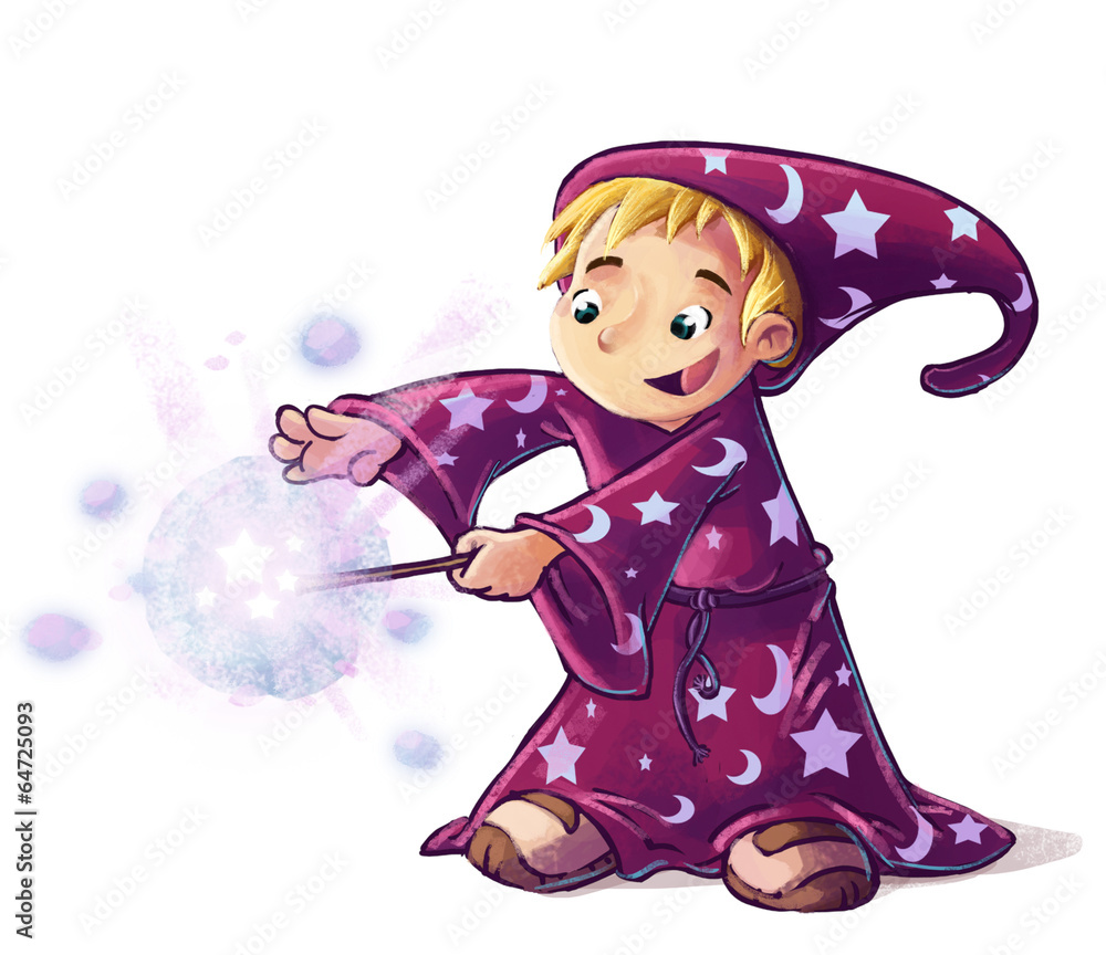 niño mago Stock Illustration | Adobe Stock