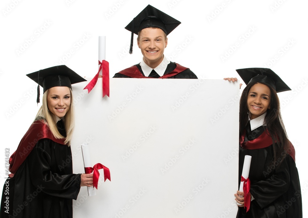 Multi ethnic group of graduated young students Stock Photo | Adobe Stock