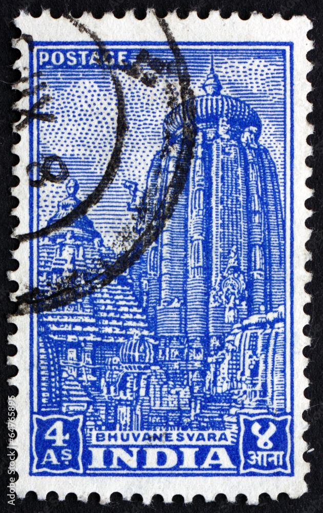 Postage stamp India 1951 Bhuvanesvara Temple Stock Photo | Adobe Stock