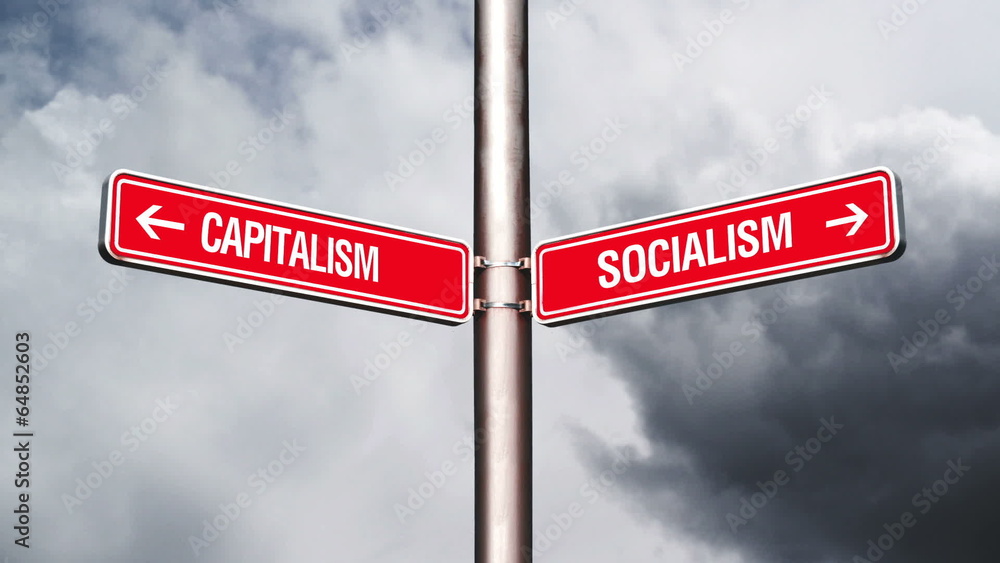 Vidéo Stock Capitalism or Socialism, conceptual video with opposite ...
