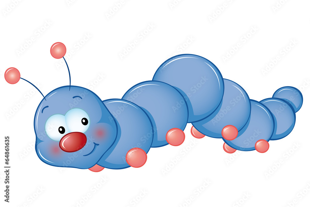 blaue Raupe Stock-Vektorgrafik | Adobe Stock