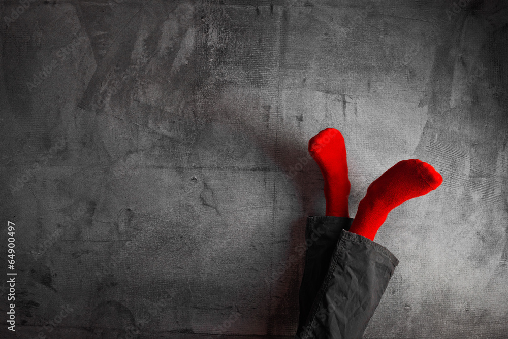 Legs up the wall, putting feet up Stock Photo | Adobe Stock