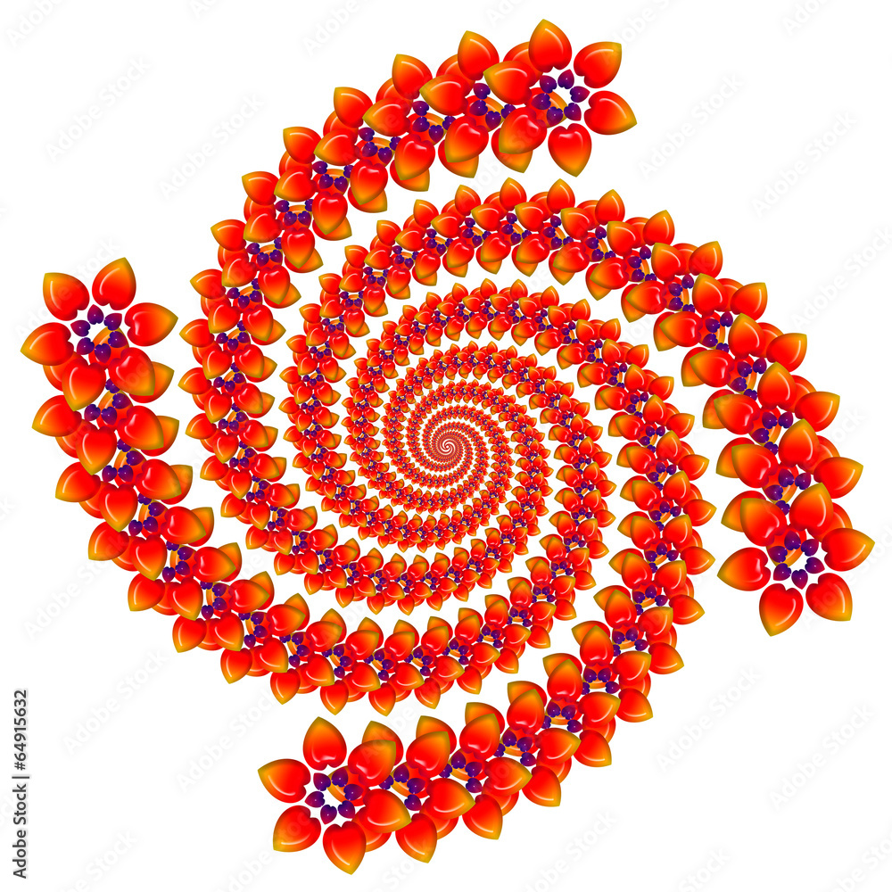 Spiral of flowers Stock Illustration | Adobe Stock