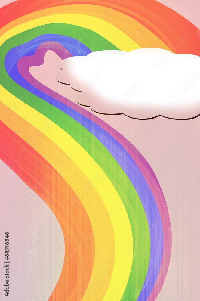 Nubes y arcoiris combinado Stock Illustration | Adobe Stock