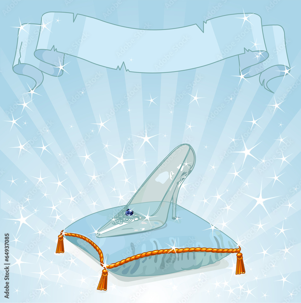 Crystal slipper background Stock Vector | Adobe Stock