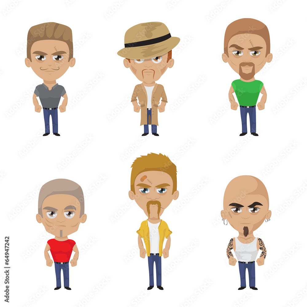 Cartoon Peoples - Isolated On White Background Stock Vector | Adobe Stock