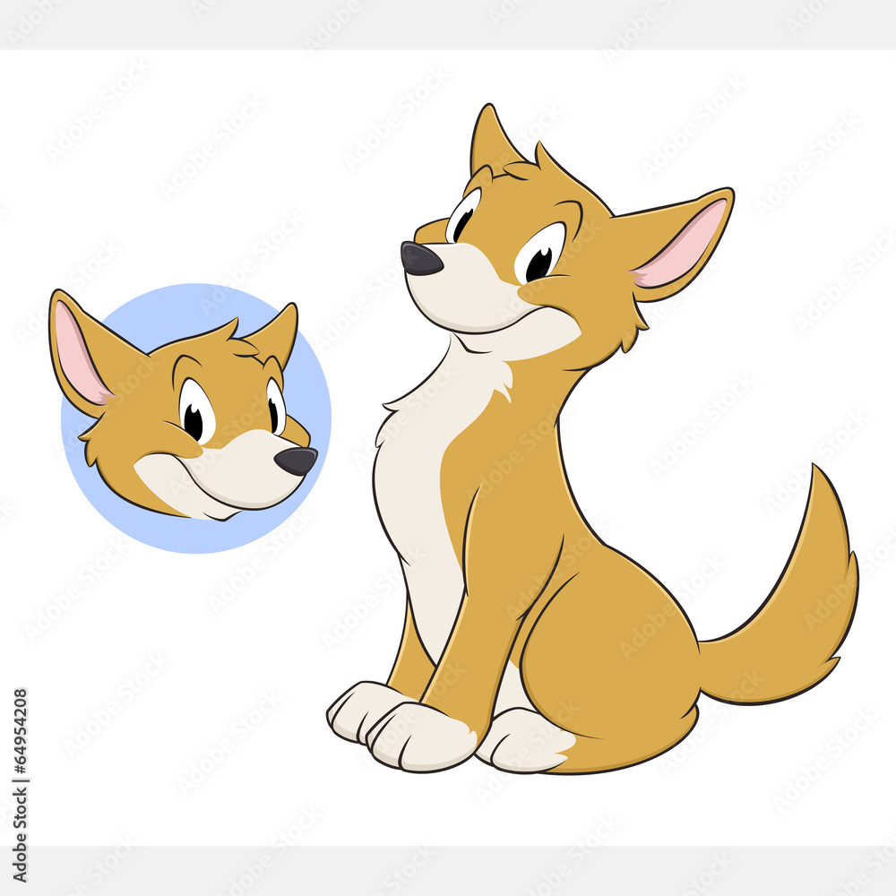 Cartoon Dog Dingo Stock Vector | Adobe Stock