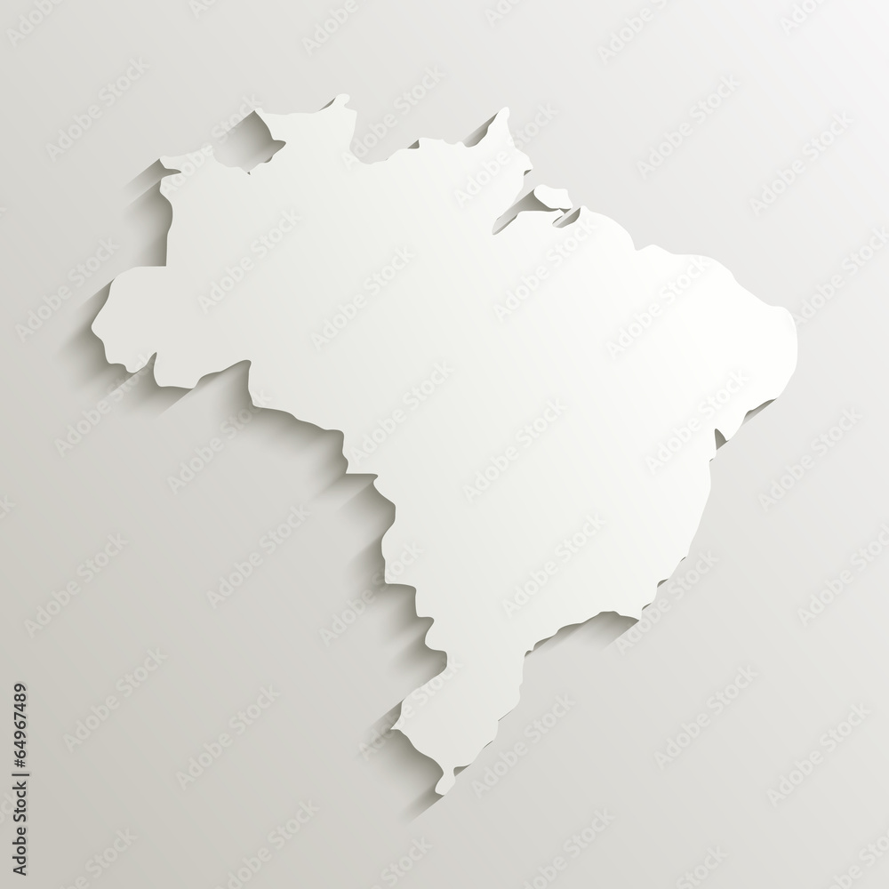 Paper map of Brazil Stock Vector | Adobe Stock