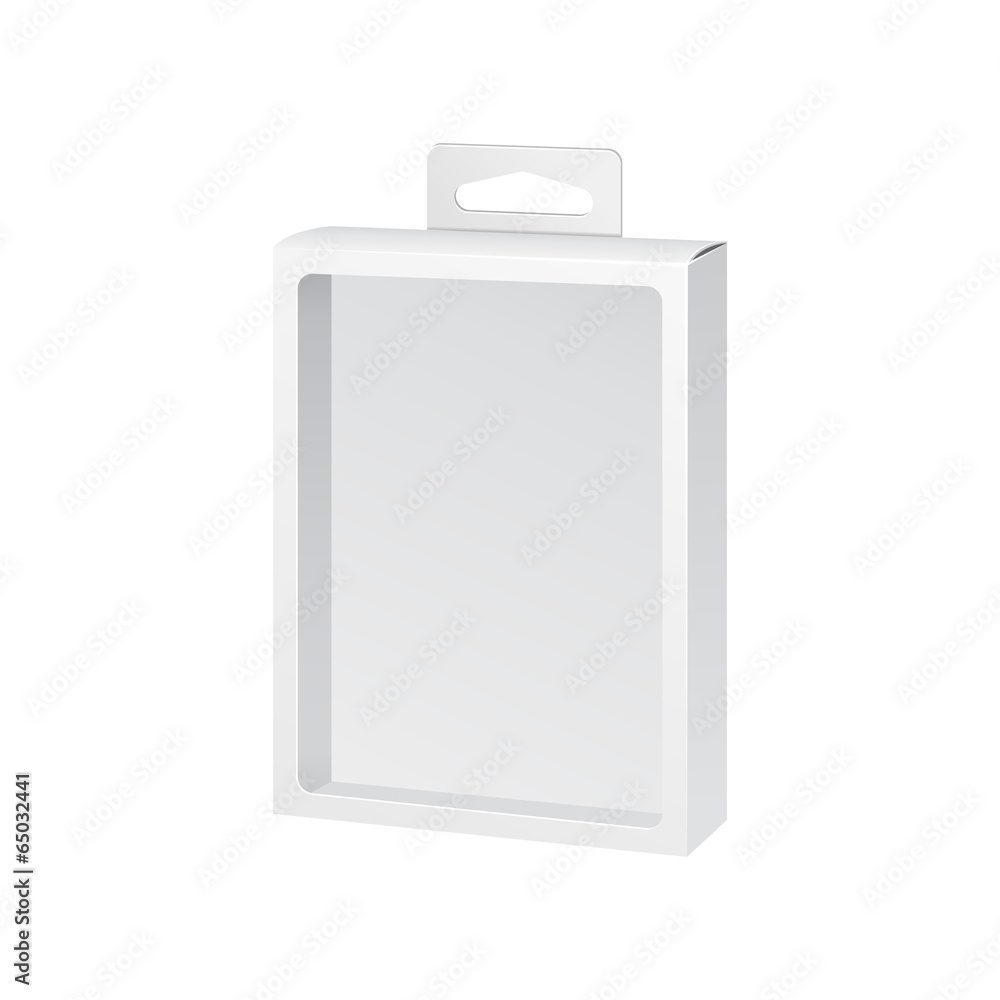 White Product Package Box With Window Illustration Stock Vector | Adobe ...