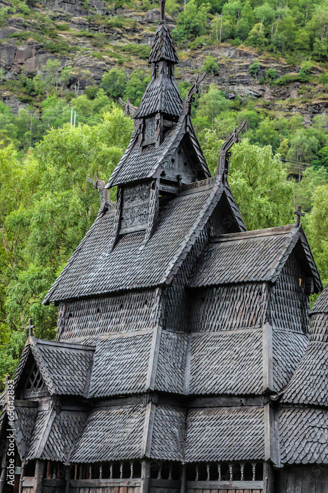 Borgund Stave church. Built in 1180 to 1250, and dedicated to th Stock ...