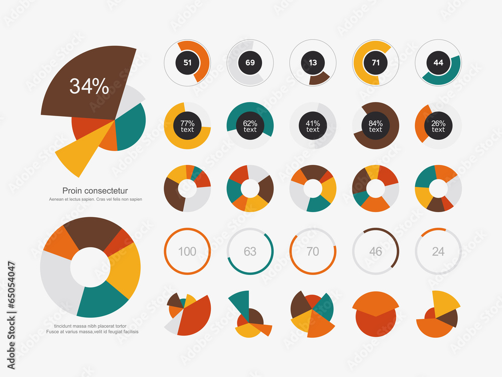 Infographic Elements Pie chart set icon Stock Vector | Adobe Stock