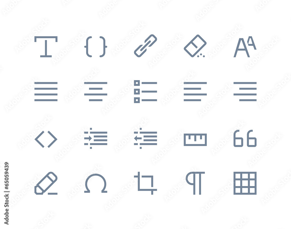 Editing and formatting icons. Line series Stock Vector | Adobe Stock