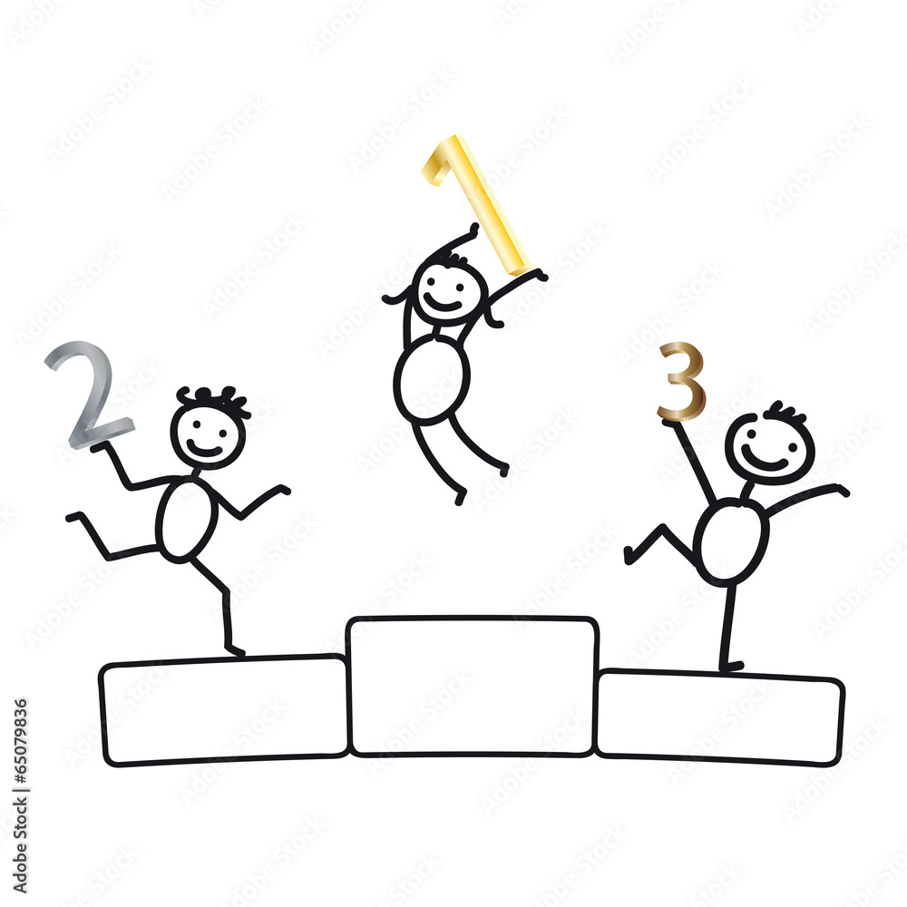 Siegerehrung - fröhliche Kinder beim Sport, Spass an Bewegung und einer ...