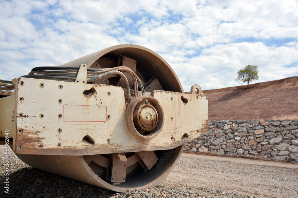 maquina apisonadora para construccion de carreteras Stock Photo | Adobe ...