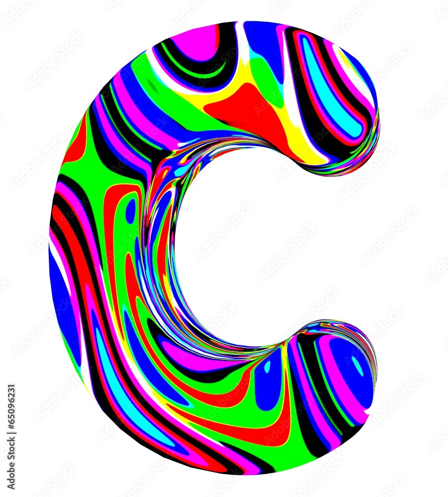 3d letter C colored with bright colors Stock Illustration | Adobe Stock