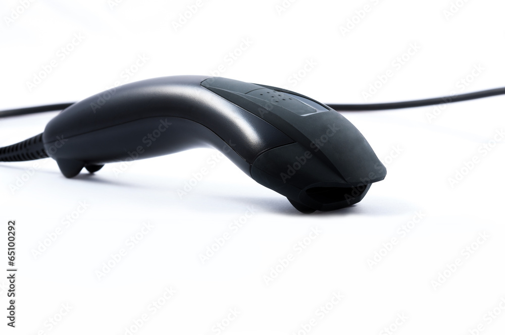 hand reader of barcode on white background Stock Photo | Adobe Stock