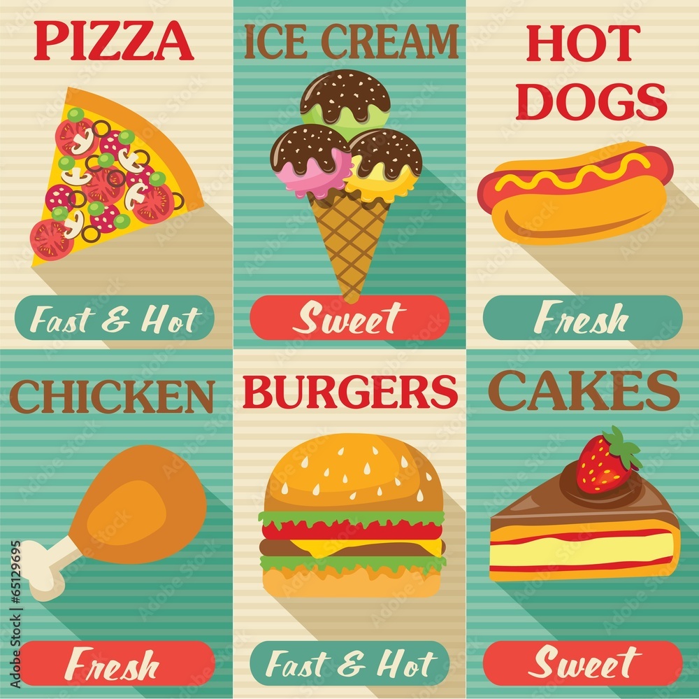 Flat Design Poster Food
