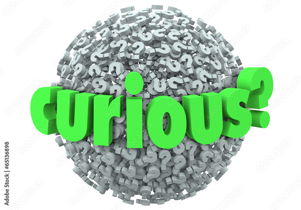 Curious Word Question Mark Ball Sphere Inquisitive Ask Answers Stock ...