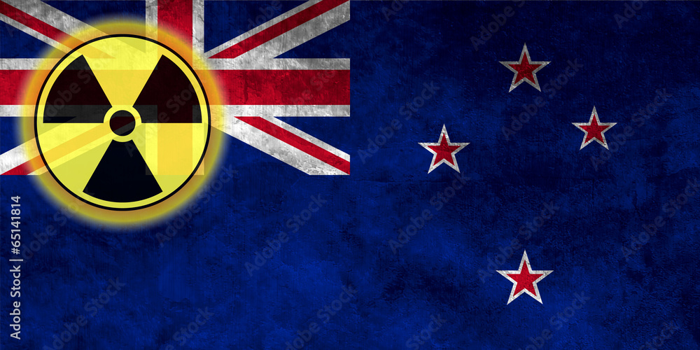 Grunge flag background with nuclear sign - New Zealand Stock ...
