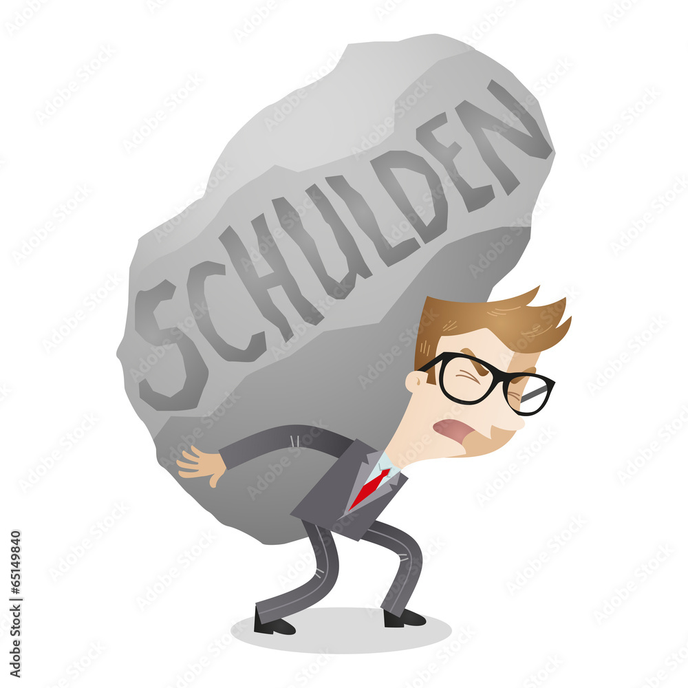 Geschäftsmann, Schulden, Belastung, Felsbrocken Stock-Vektorgrafik ...