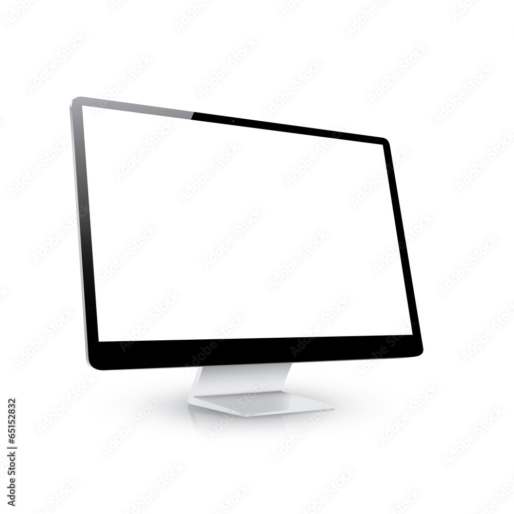 Vector computer display side view isolated white background Stock ... Vector computer display side view isolated white background Stock ...