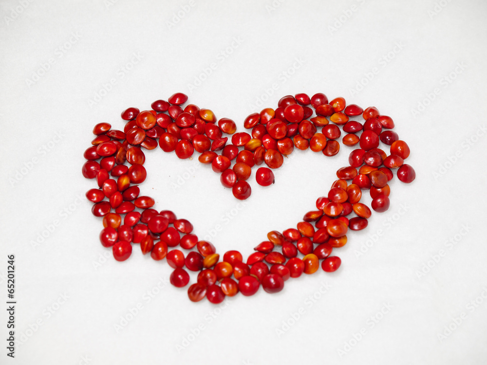red lucky seed or Adenanthera pavonina in isolated background Stock ...