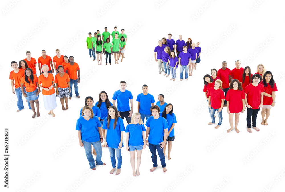 Groups of people in different colors Stock Photo | Adobe Stock