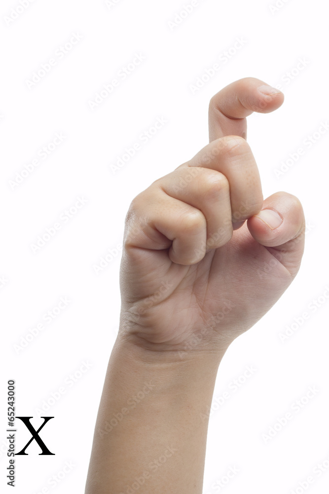 Hand sign language alphabet isolated on white Stock Photo | Adobe Stock