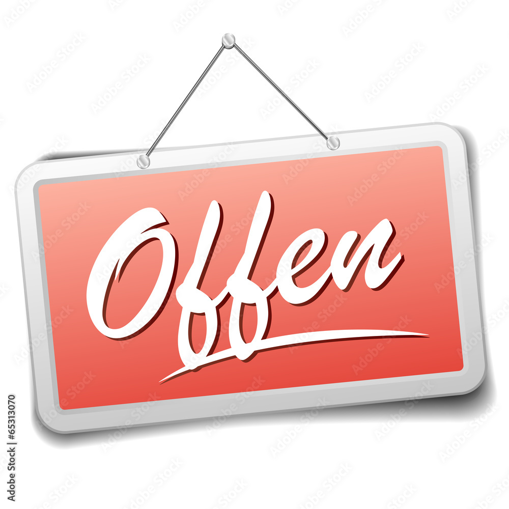 Schild Offen Stock Vector | Adobe Stock