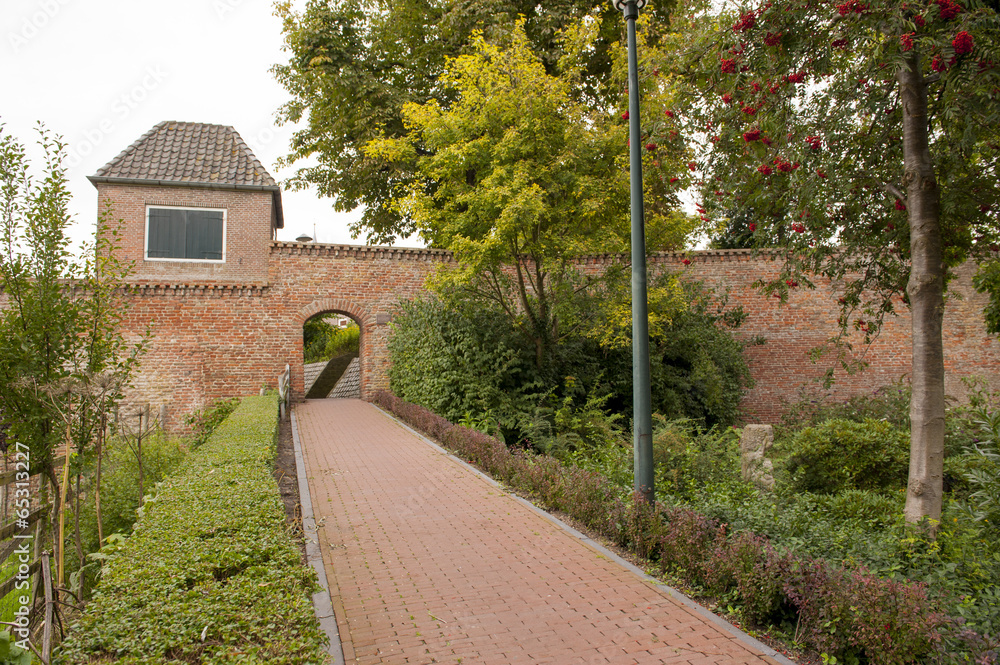 Historic town wall with watchtower and gate Stock Photo | Adobe Stock