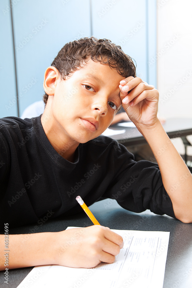 Teen Boy - Test Anxiety Stock Photo | Adobe Stock