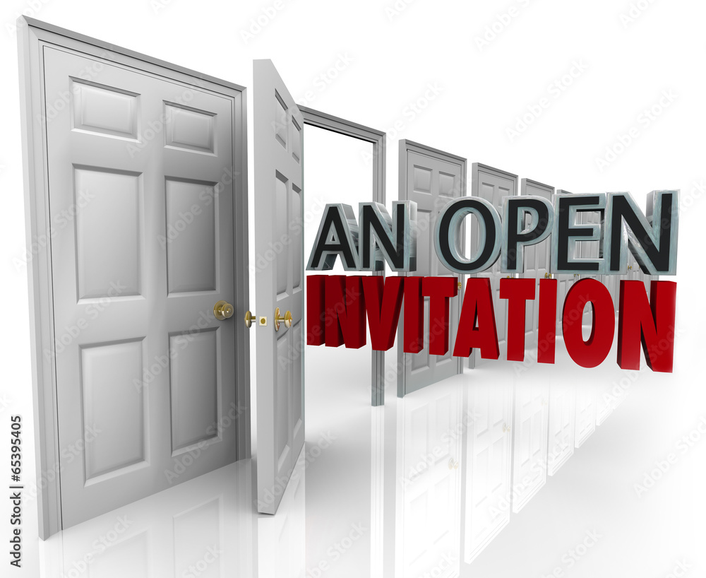 An Open Invitation Words Business Door Welcoming Customers Visit Stock ...