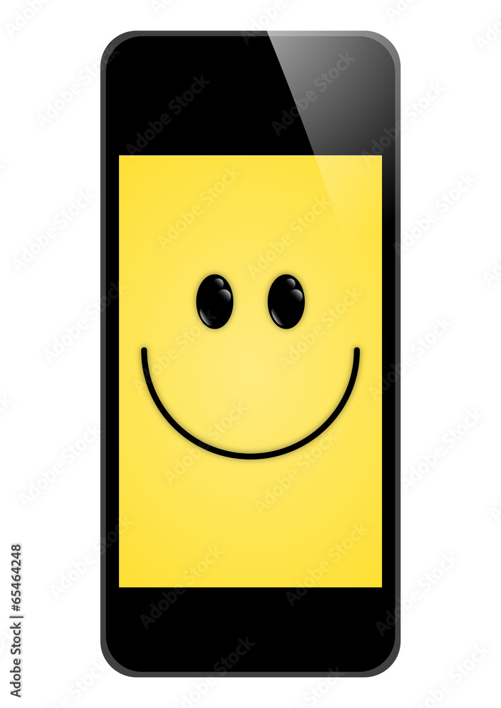 Smartphone mit Gesicht auf dem Screen – Vektor/freigestellt Stock ...