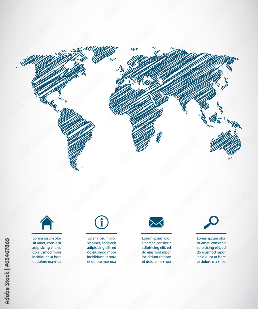 vector background; map with special sketch design Stock Vector | Adobe ...