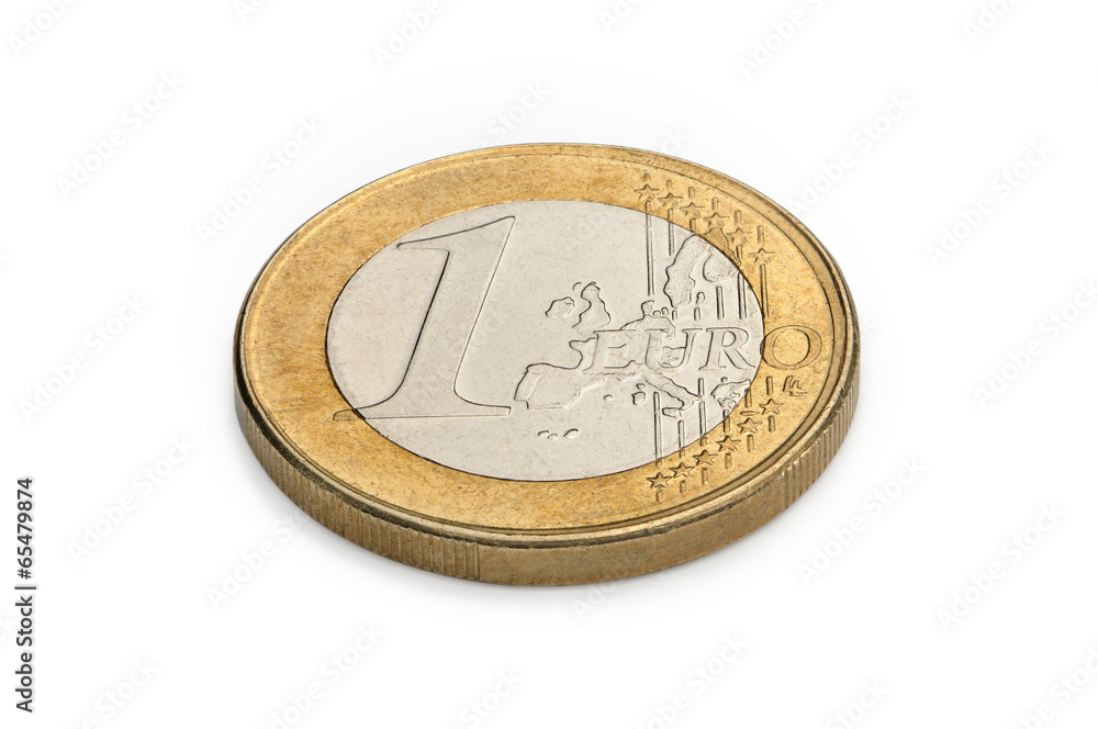 One euro coin isolated on white background Stock Photo | Adobe Stock