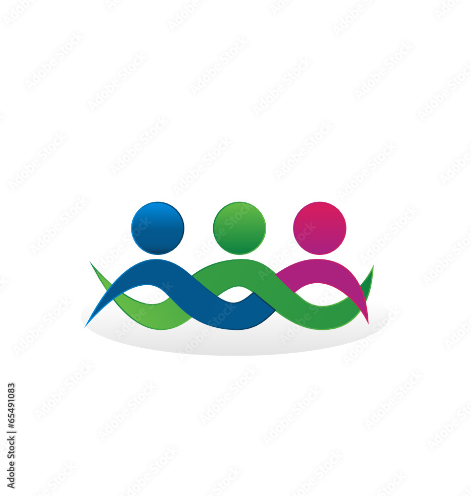 Teamwork friends hugging logo concept vector Stock Vector | Adobe Stock