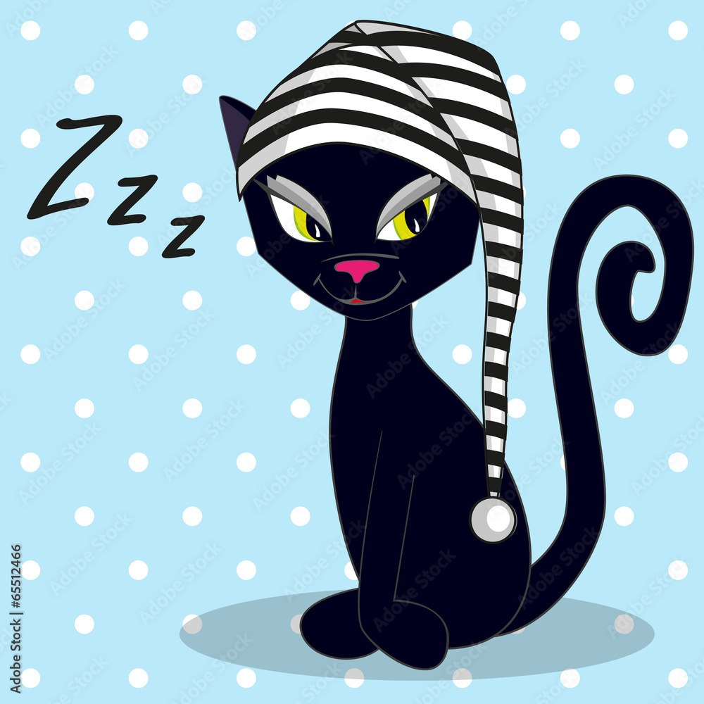 sleepy cat Stock Vector | Adobe Stock