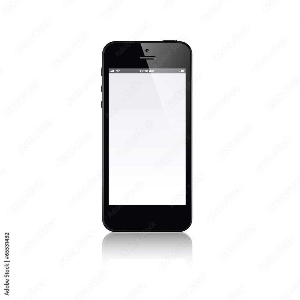 Realistic black mobile phone Stock Vector | Adobe Stock